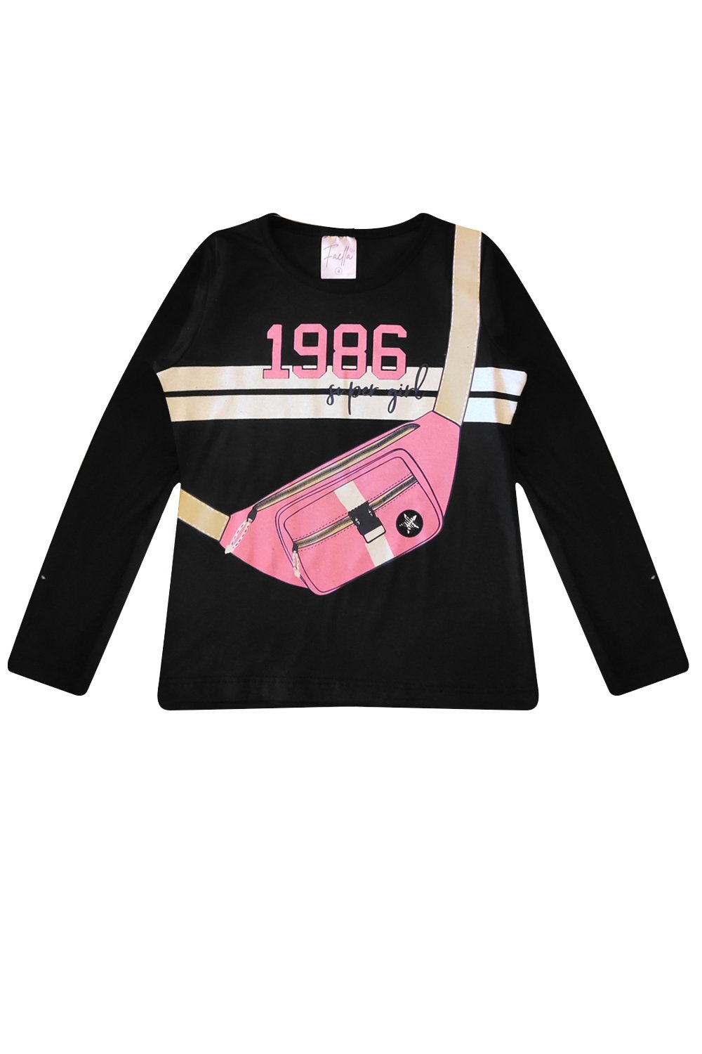 Conjunto Infantil Meia Estação Feminino 1986 Super Girl - Preto