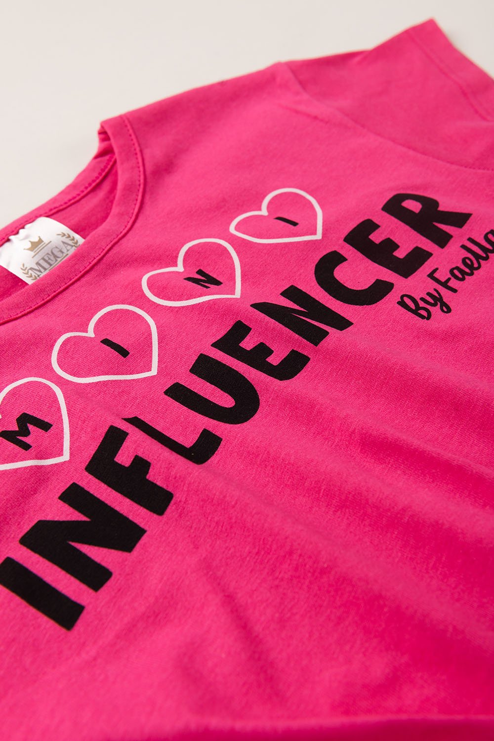 Conjunto Cropped Infantil Verão Feminino Mini Influencer - Pink